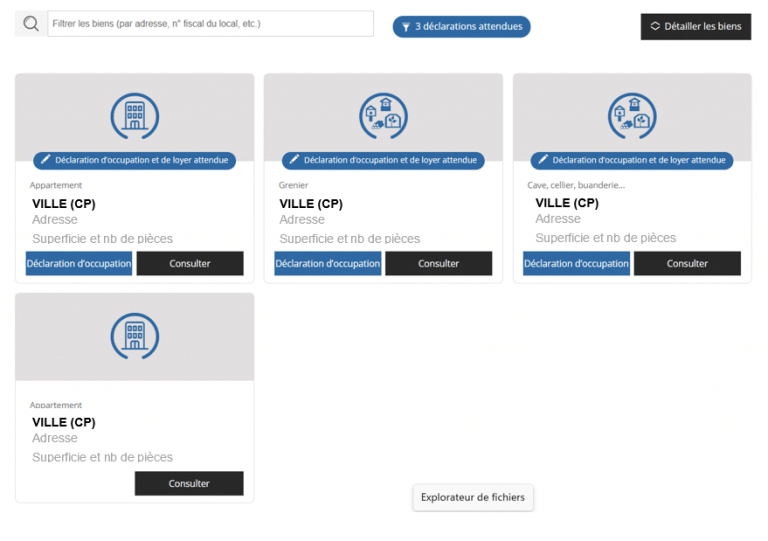 Le service de déclaration des biens immobiliers du site impôt.gouv ...